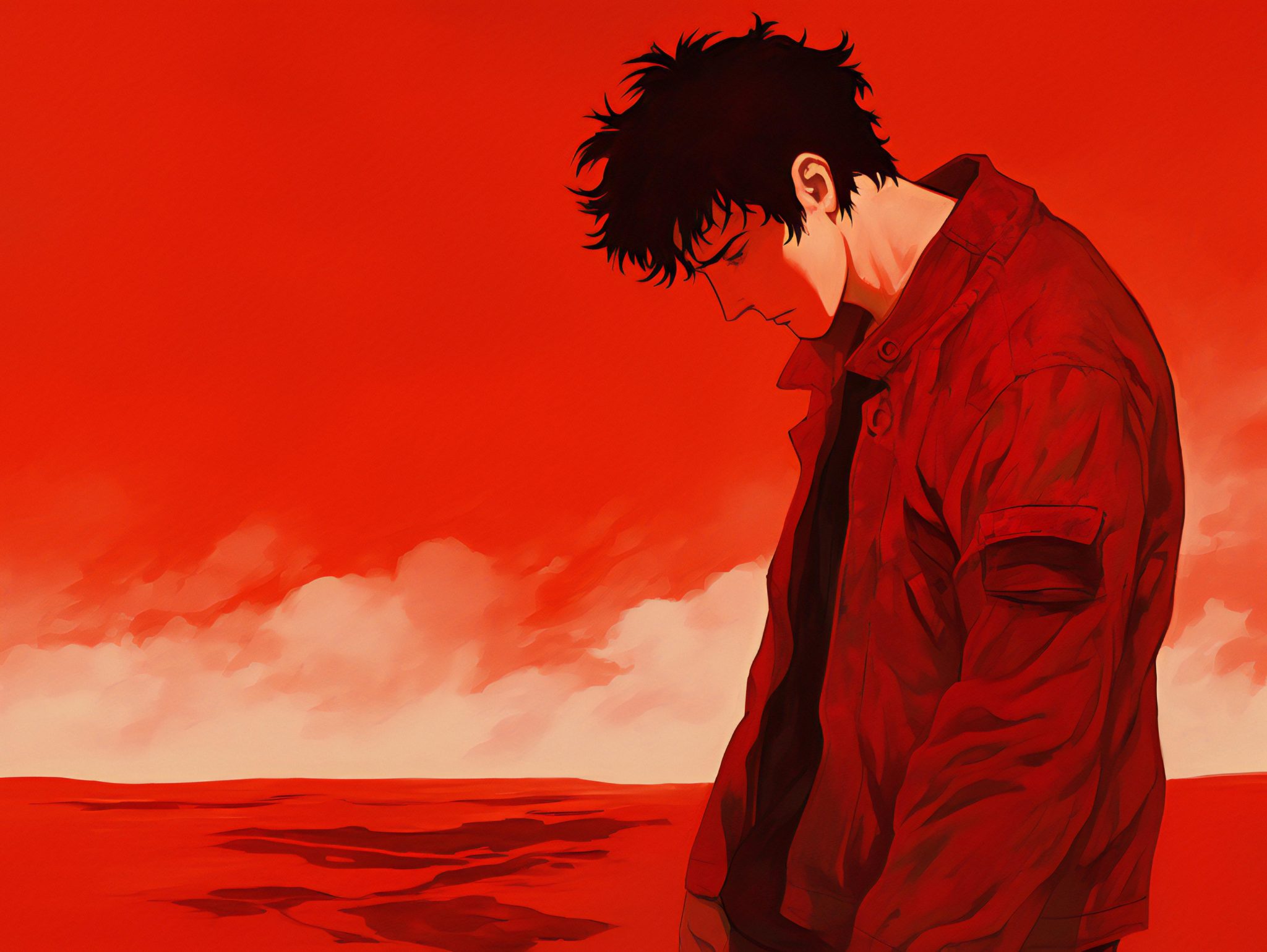 Deep & Reflective Anime Sad Wallpaper 4K - Free Download
